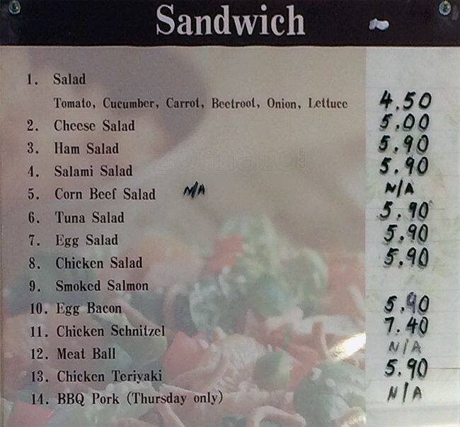 Menu at Florence Street Sandwich Bar, Mentone