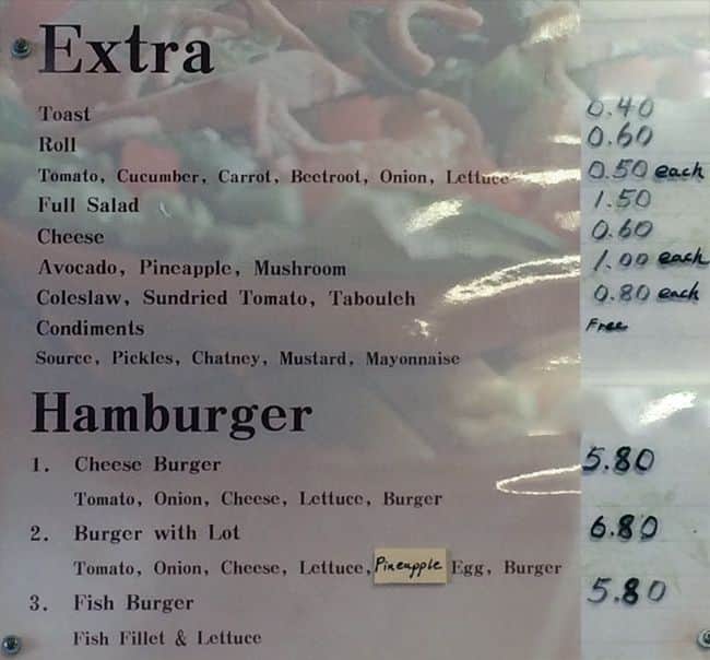 Menu at Florence Street Sandwich Bar, Mentone