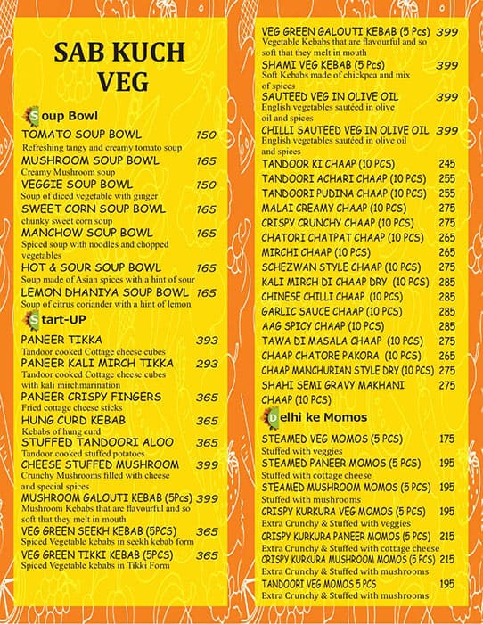 Menu of Sab Kuch Veg, Sector 37, Faridabad