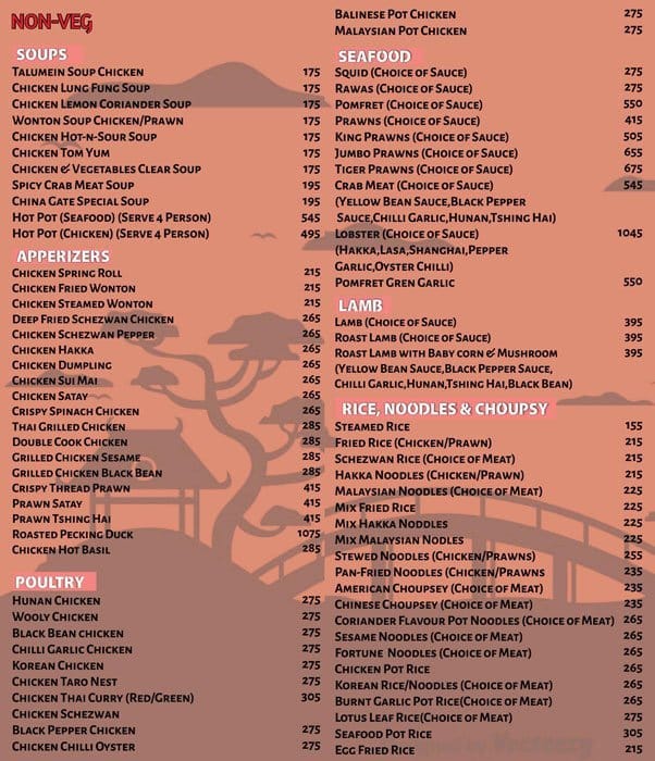 China Gate Menu, Menu for China Gate, Versova, Andheri West, Mumbai ...