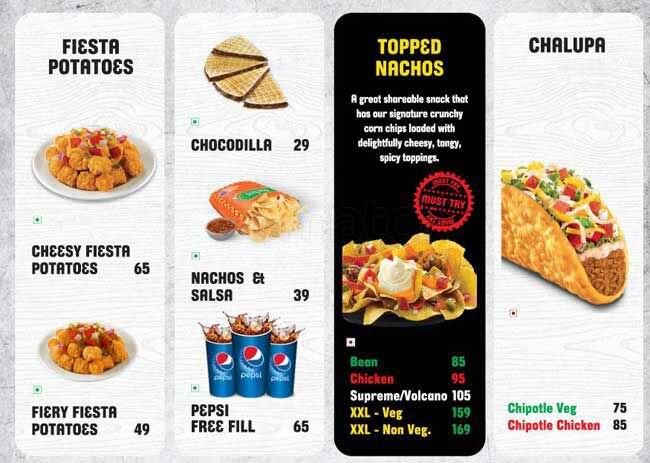 Taco Bell Printable Menu