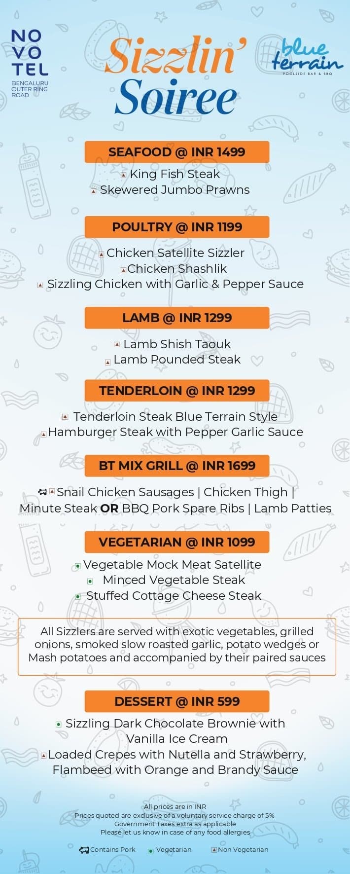 Menu of Blue Terrain - Novotel, Bellandur, Bangalore
