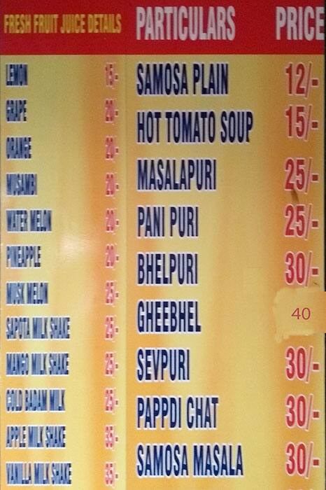Menu at Lakshmi sweets And Chats, Bengaluru, BDA Complex