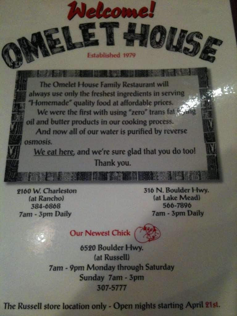 Omelet House Menu, Menu for Omelet House, Whitney, Las Vegas ... Omelet House Menu, Menu for Omelet House, Whitney, Las Vegas ...