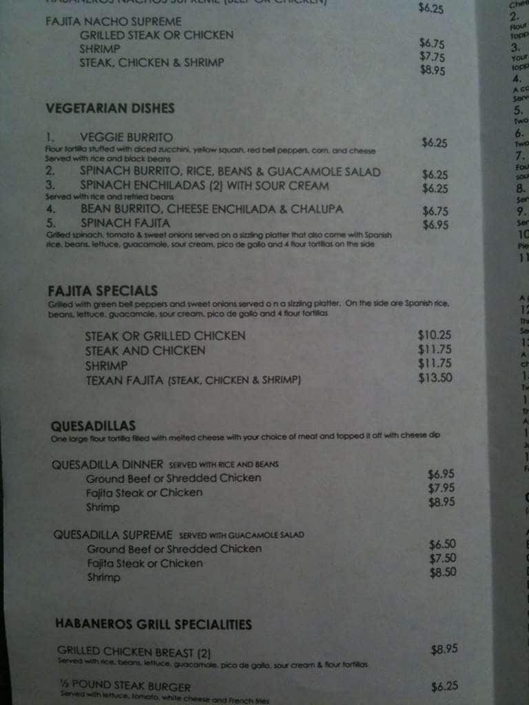 Menu at LOS ARCOS Mexican Restaurant, Gardendale