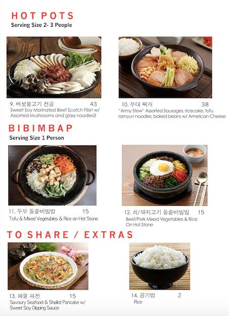 Menu at Choi Go Jip restaurant, Gordon