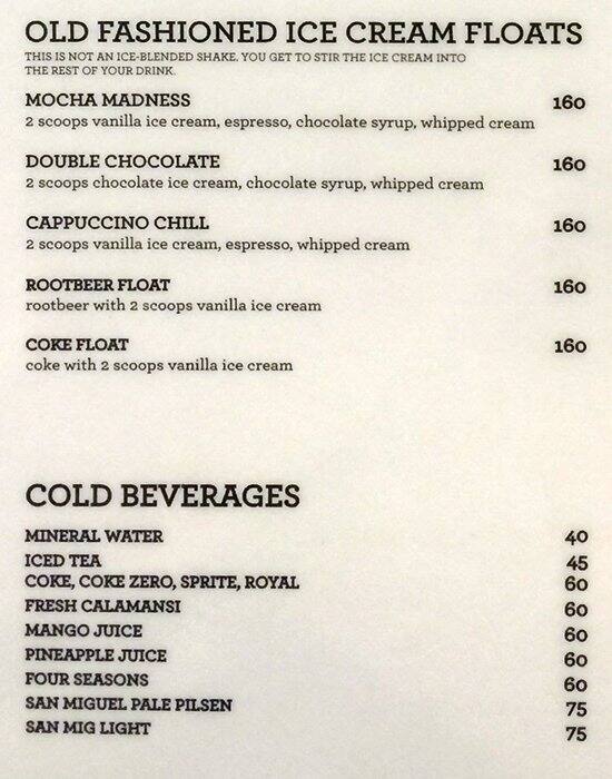 Menu at Oh Georg cafe, Cebu City, ayala center cebu