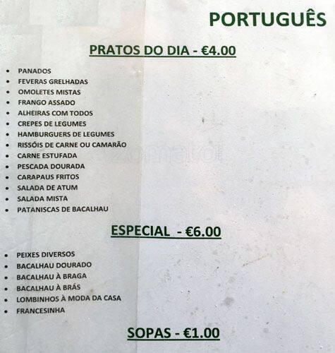 Barrete Encarnado Menu, Menu de Barrete Encarnado, Batalha, Porto ...