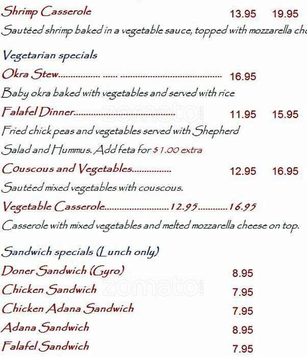 Menu at Truva Cafe Mediterranean - Blue Ash, Blue Ash, Hunt Rd