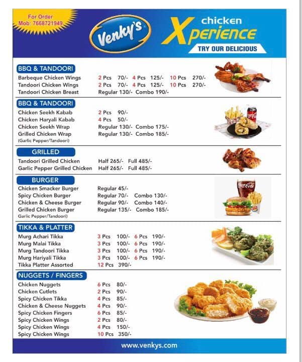 Menu at Chicken Xperience By Venky's, Pune, A6