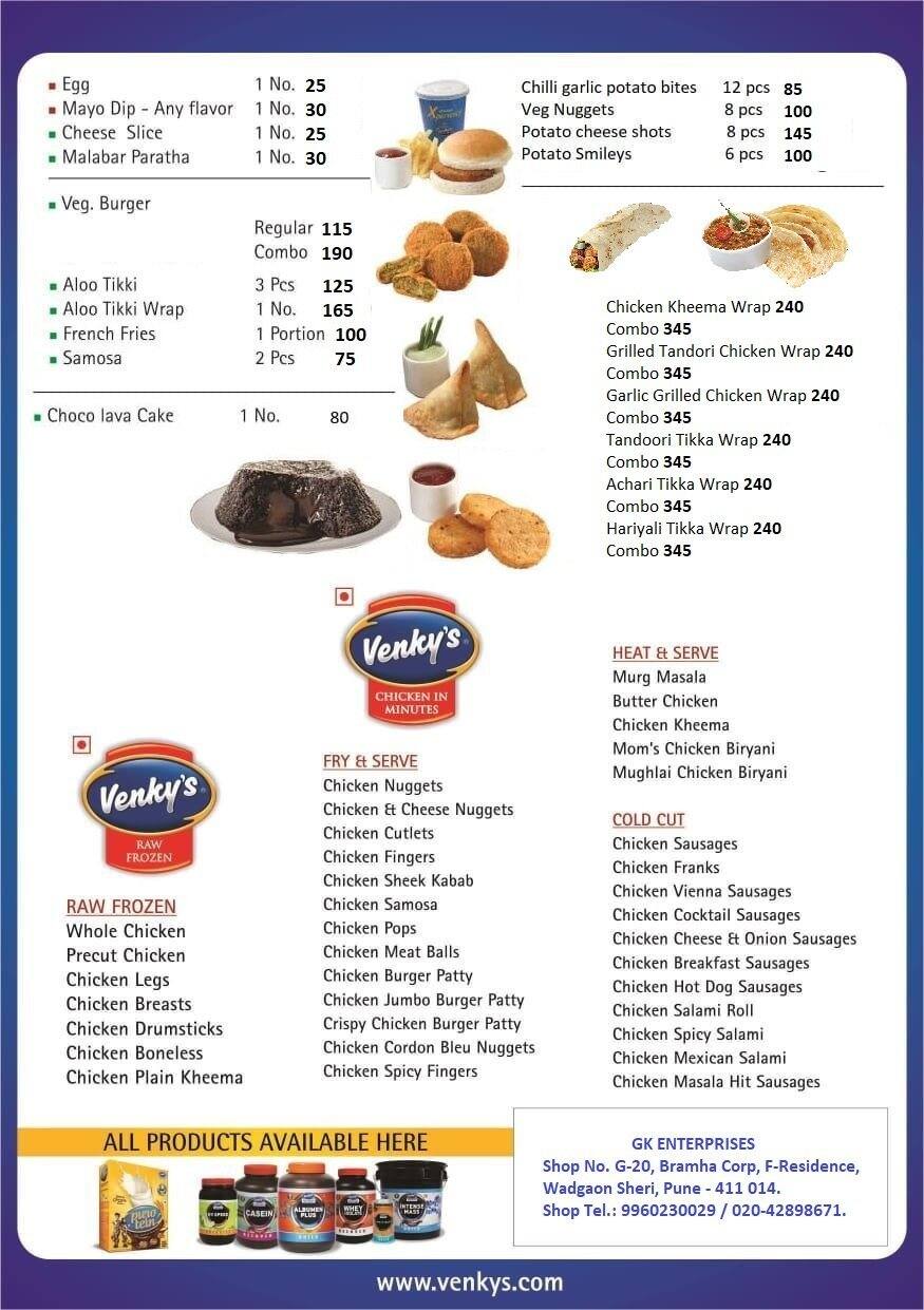 Menu at Venky's Chicken Xperience by BlueGourmet Foods, Pune