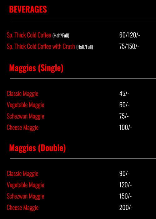 Menu at Divya D cafe, Pune