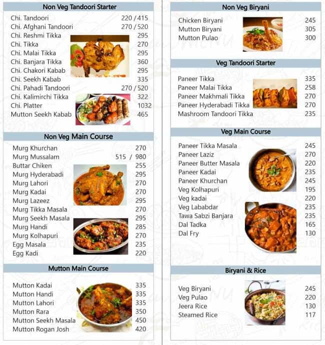 Menu of Chillis Hub, Airoli, Navi Mumbai
