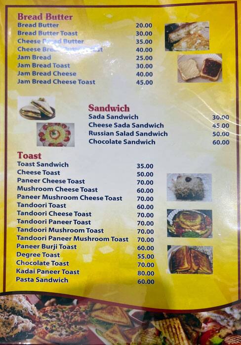 Menu of Sai Baba Snacks Corner, Kalyan, Thane