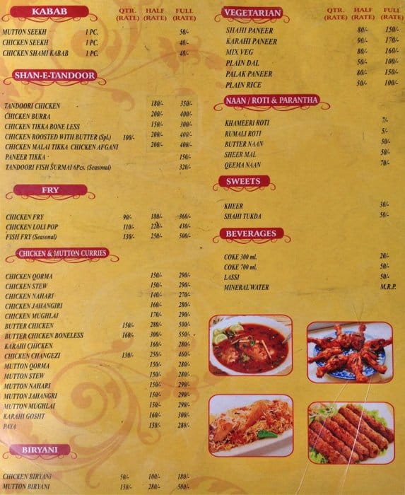 Menu at Al Karam, New Delhi, 73