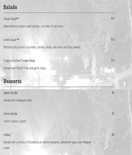 Menu at Bohemian Hall & Beer Garden pub & bar, New York City