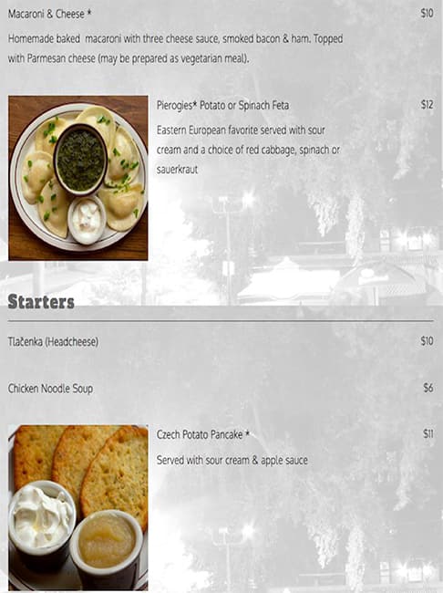 Menu at Bohemian Hall & Beer Garden pub & bar, New York City