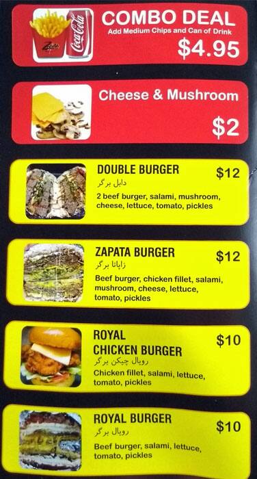 Menu at Zapaia Woodfire Pizza restaurant, Dandenong