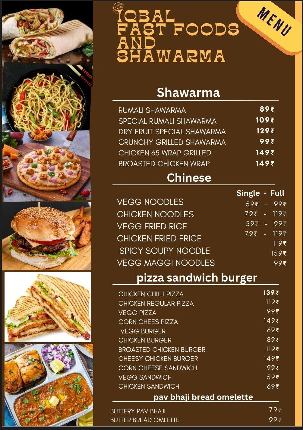 Menu at Iqbal Fast Food And Shawarma, Hyderabad