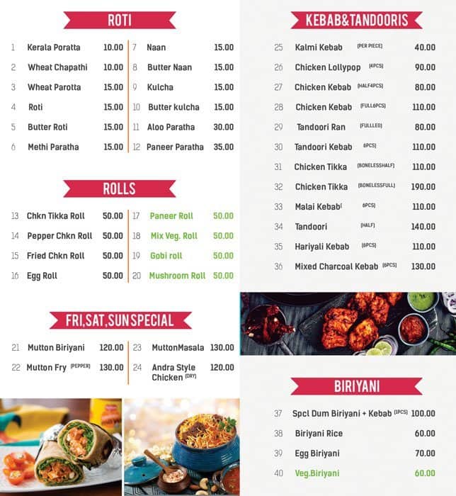 Families Food Court Menu, Menu for Families Food Court, HSR, Bangalore ...