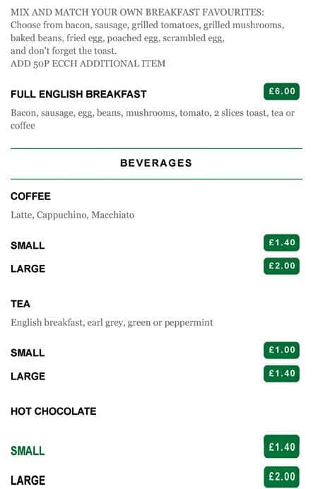 Menu at Assenheims 56 cafe, London, 19-21 Great Tower St