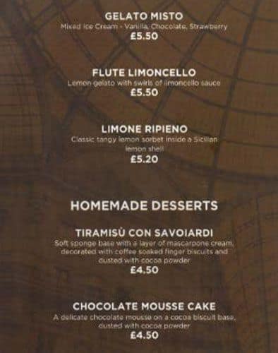 Menu at Toscana restaurant, Sidcup, Station Rd