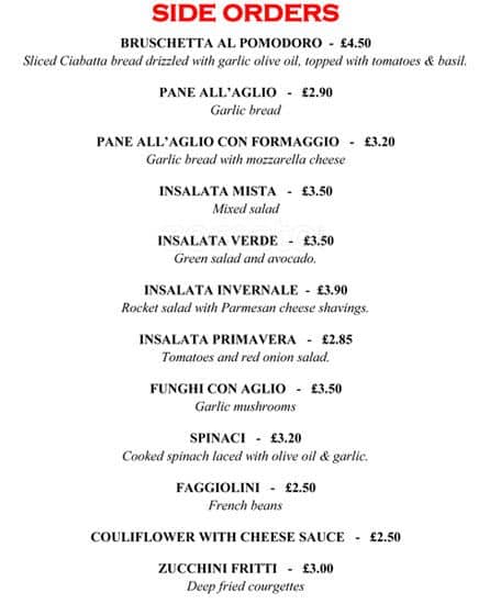 Menu at Toscana restaurant, Sidcup, Station Rd