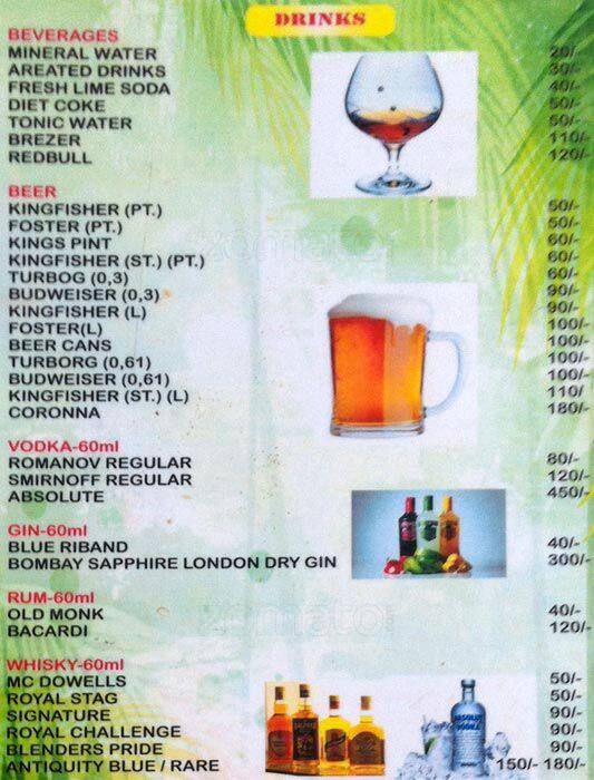 Menu at 9x Ultimate Bar And Restaurant, Calangute