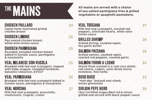 Menu at Enoteca Monza pizzeria, Laval