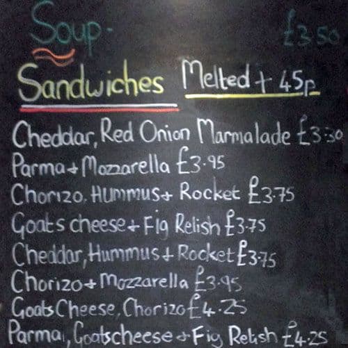 Menu at Deli Junction cafe, London