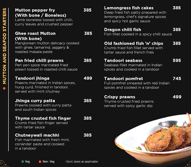 Menu at House of Commons, Bengaluru, 1st Floor