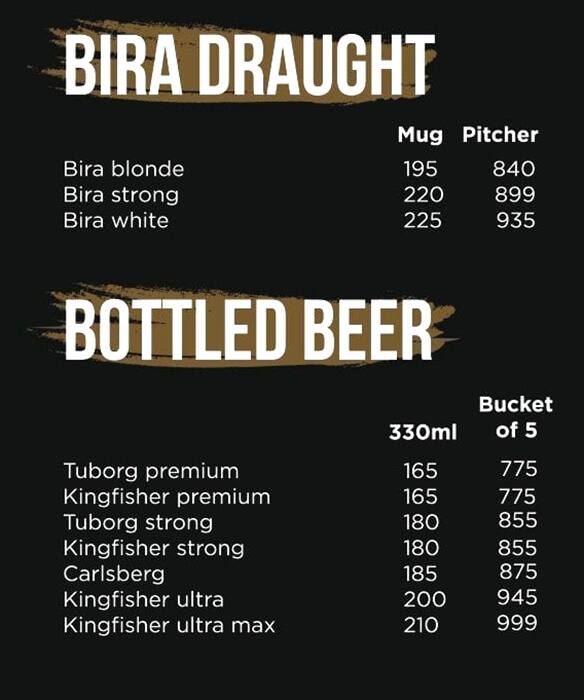 Menu at House of Commons, Bengaluru, 1st Floor