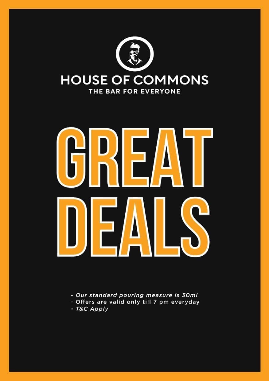 Menu of House Of Commons, Indiranagar, Bangalore