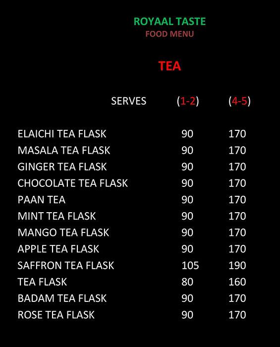 Menu of Royaal Taste, Kumaraswamy Layout, Bangalore