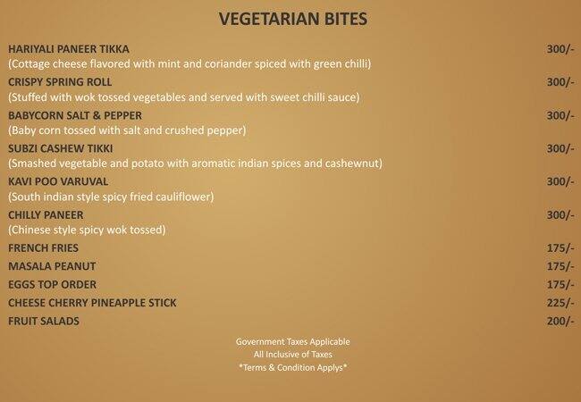 Zero Degrees - Gokulam Park Menu - Zomato