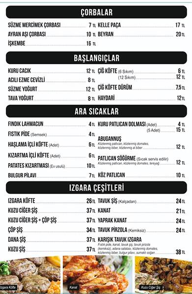 Menu at BALABAN KEBAP RESTAURANTS - VEDAT USTA ' NIN YERİ, Istanbul ...