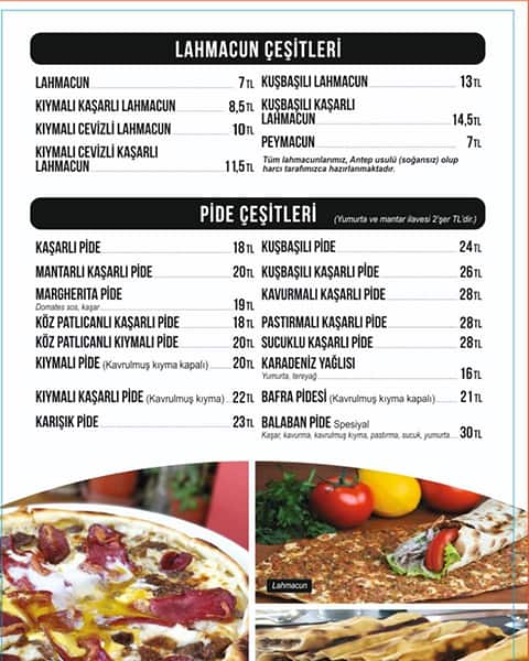 Menu at BALABAN KEBAP RESTAURANTS - VEDAT USTA ' NIN YERİ, Istanbul ...