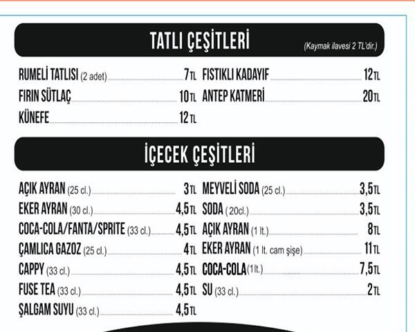 Menu at BALABAN KEBAP RESTAURANTS - VEDAT USTA ' NIN YERİ, Istanbul ...