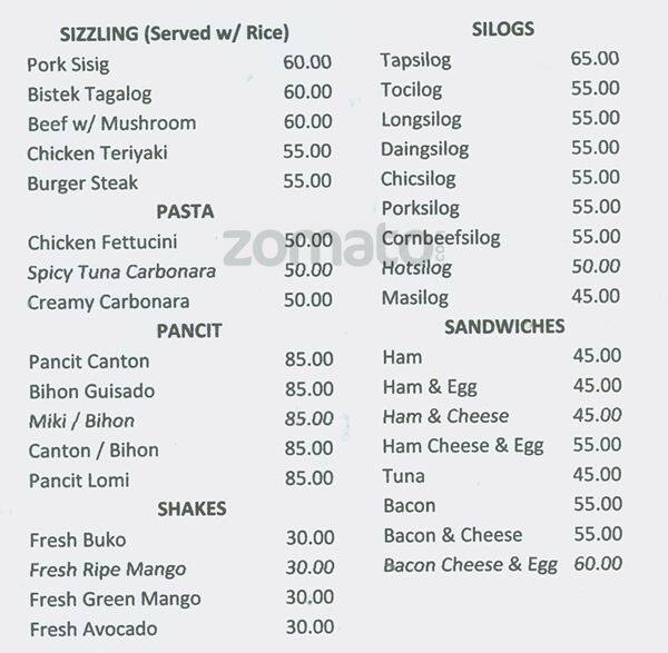 Menu at Dominic Cuisine, Makati