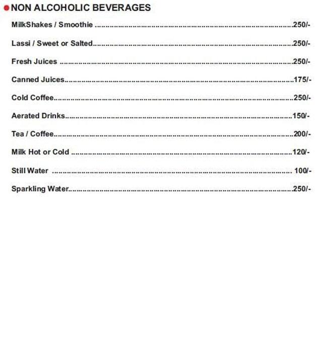 Menu at Coba, Assagao, Double Tree by Hilton