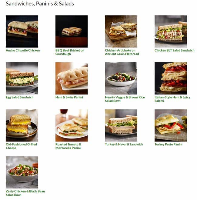 Menu at Starbucks cafe, Austin, West US