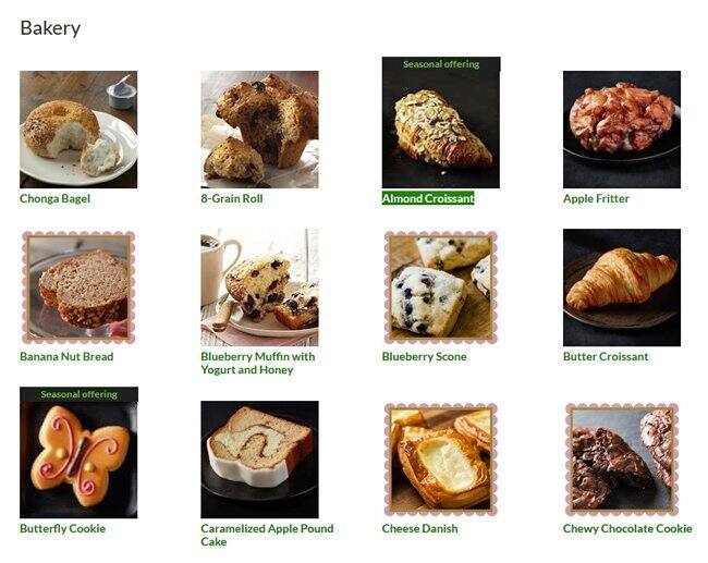 Menu at Starbucks cafe, Austin, West US