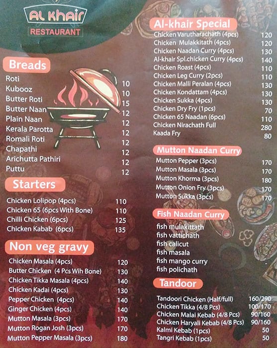 Menu at Al Khair Restaurant, Bengaluru