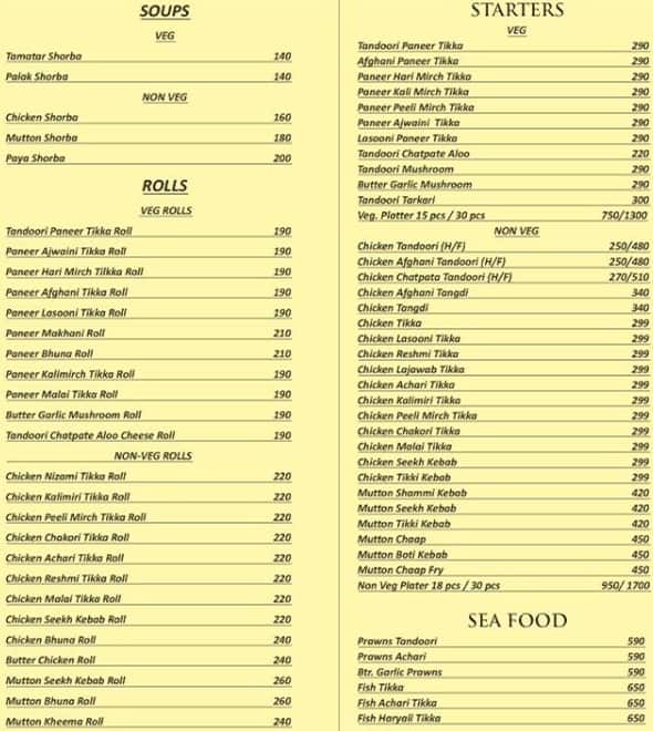 Menu of Lucknawi Zaika, Mira Road, Mumbai