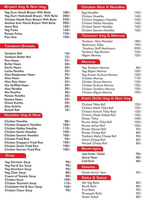 Menu of The Gupta Ji, Knowledge Park, Greater Noida