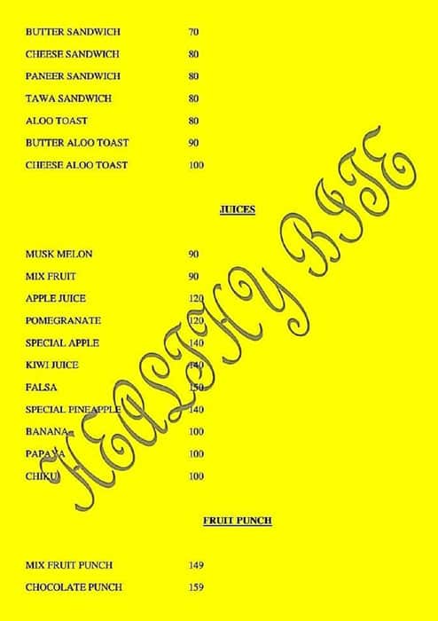 Menu of Tiffin Box, Jubilee Hills, Hyderabad