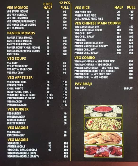 Menu of Golden Dragon, Indira Nagar, Lucknow