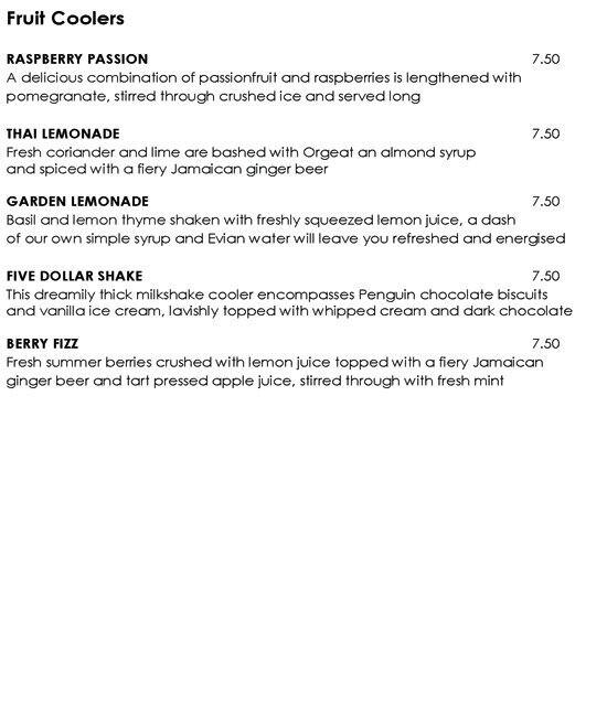 Menu at Brumus - Haymarket restaurant, London