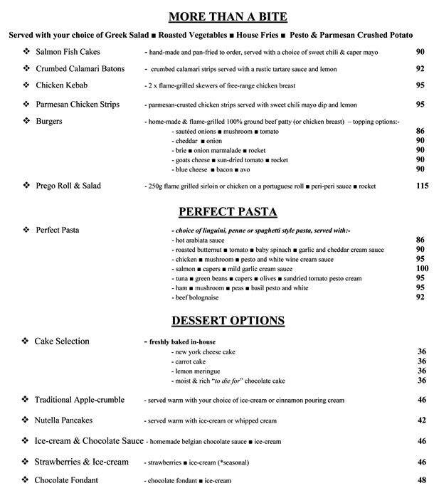 Menu at Liquorice & Lime. cafe, Cape Town