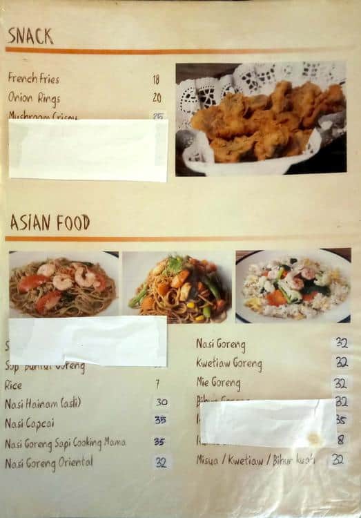 Menu at Cooking Mama restaurant, West Jakarta, VQ3J+C9V
